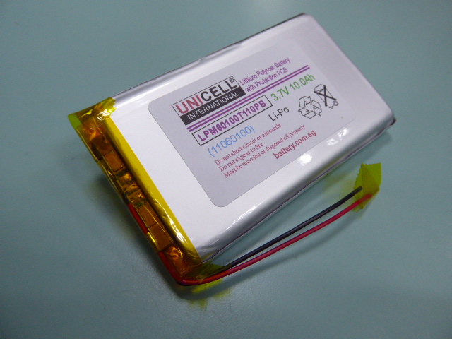 3.7V 10Ah 1260110 lithium polymer battery | Unicell
