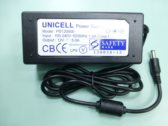 12V 5A Singapore safety mark ac adapter | Unicell